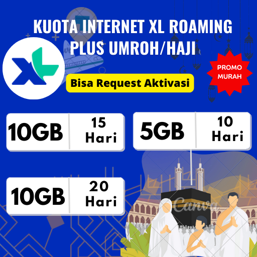 Jual Paket Data Internet XL Roaming Plus Umroh Haji Full Kuota Murah | Shopee Indonesia
