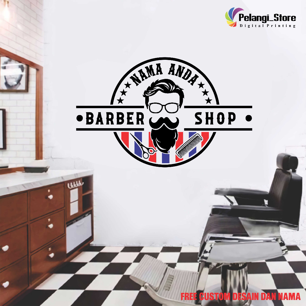 Jual Wall Sticker Wall Sticker Stiker Barbershop Stiker Pangkas Rambut ...