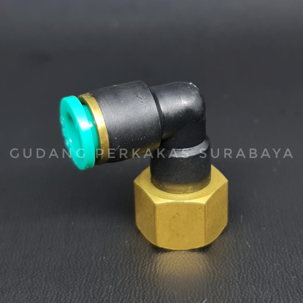 Jual FEMALE ELBOW FITTING SELANG PU TYPE L FITTING PU FITTING PNEUMATIC ...