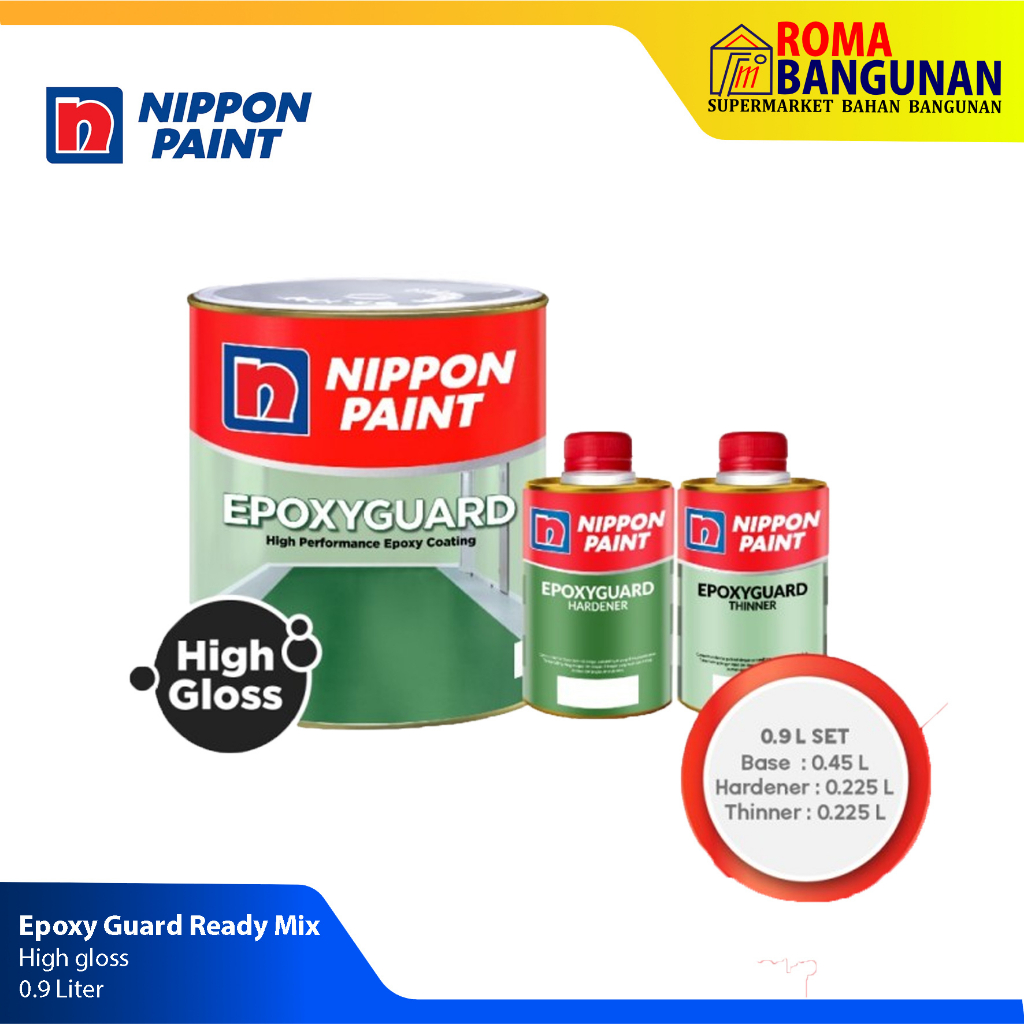 Jual Nippon Cat Lantai Serbaguna Epoxy Guard Ready Mix High Gloss 0,9L ...