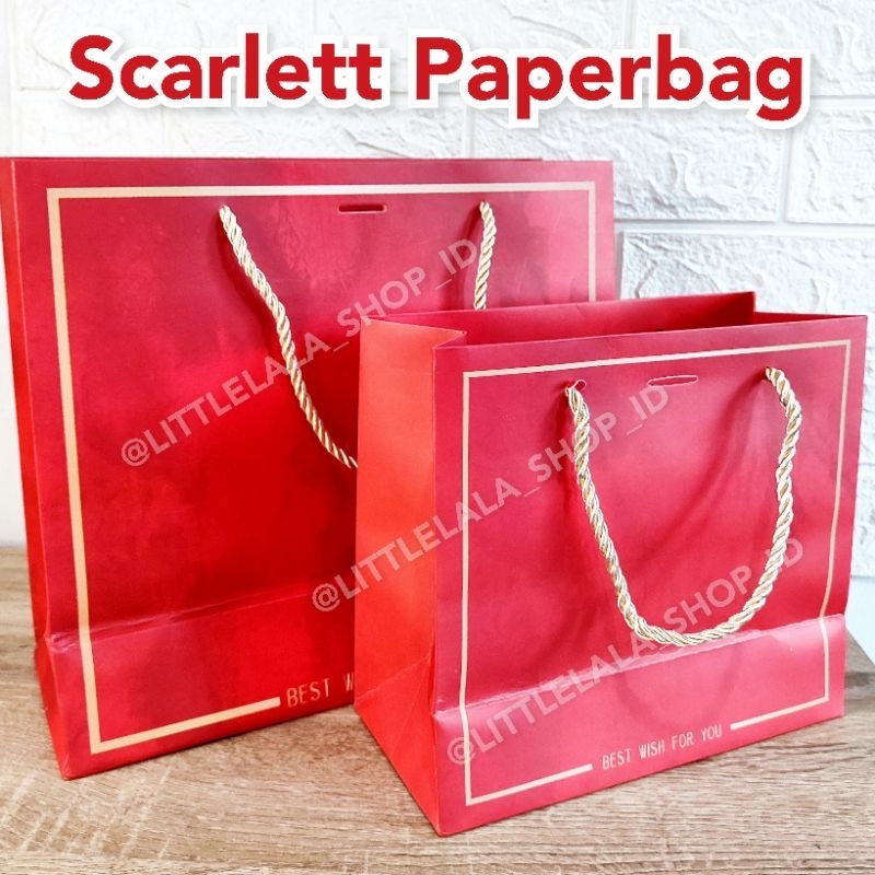 Jual Paper bag merah polos/Tas kado lebaran/tas parcel idul fitri ...
