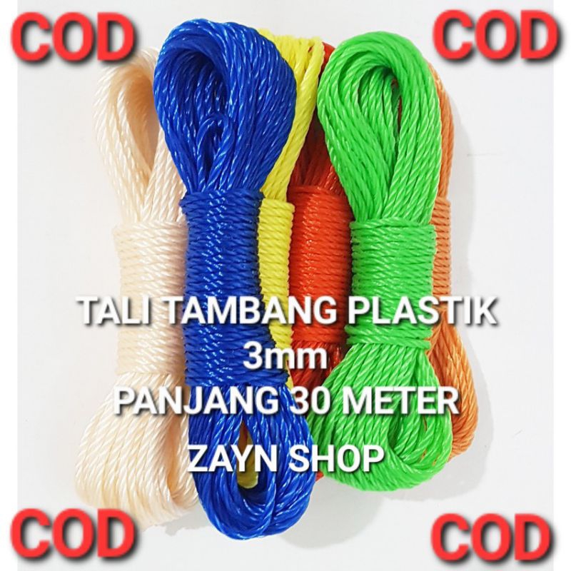 Jual Tali tambang plastik 3mm panjang 30meter tali jemuran tali serbaguna | Shopee Indonesia
