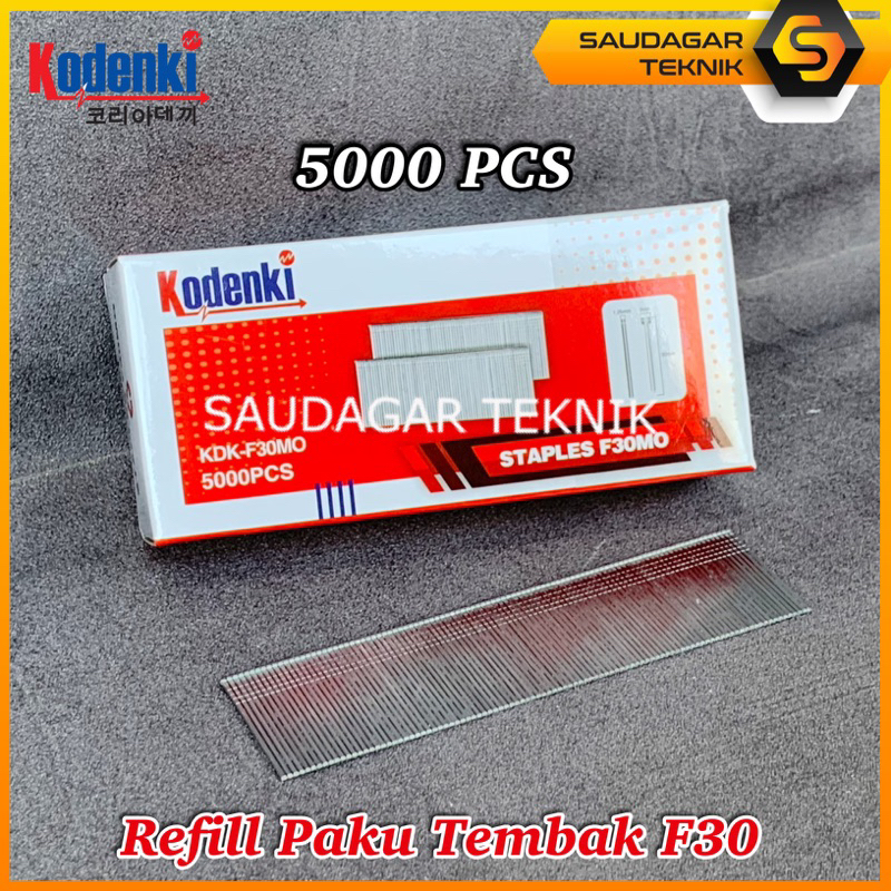 Jual KODENKI Isi Staples Paku Tembak F30 Model Lurus Refill Mesin Staples Paku Tembak Angin ...