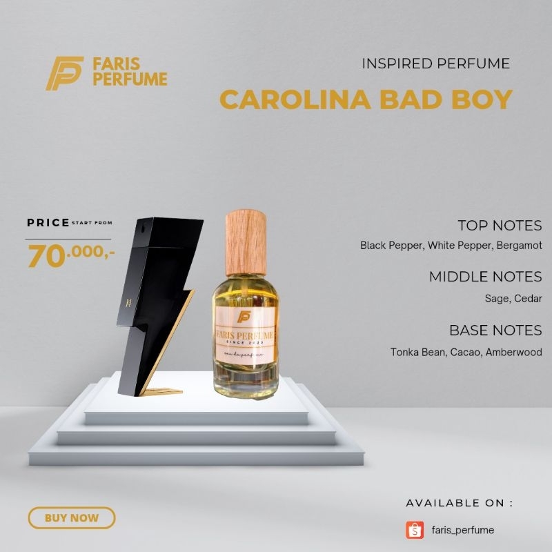 Jual CAROLINA BAD BOY by Faris Perfume | Parfum Pria | Shopee Indonesia