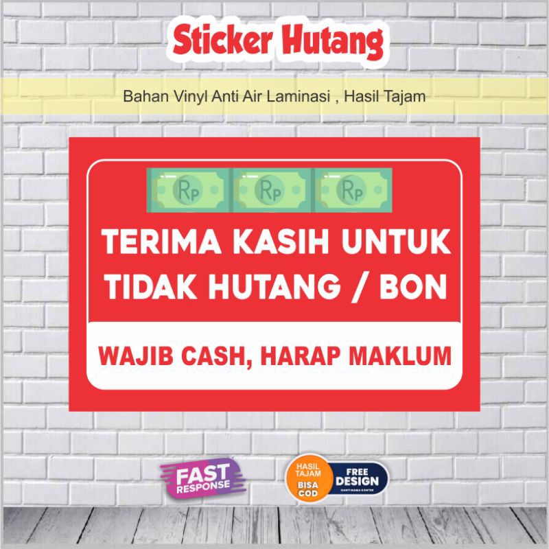 Jual Sticker Hutang vinyl Anti Air murah | Shopee Indonesia