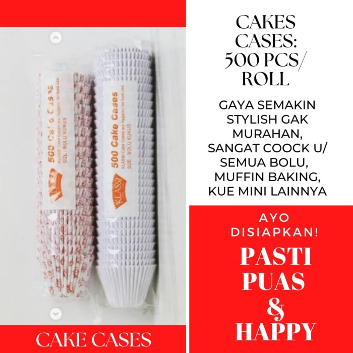 Jual Kertas Klassi Cake Cases 500 Cetakan Kue Bolu Kukus Paper Baking ...