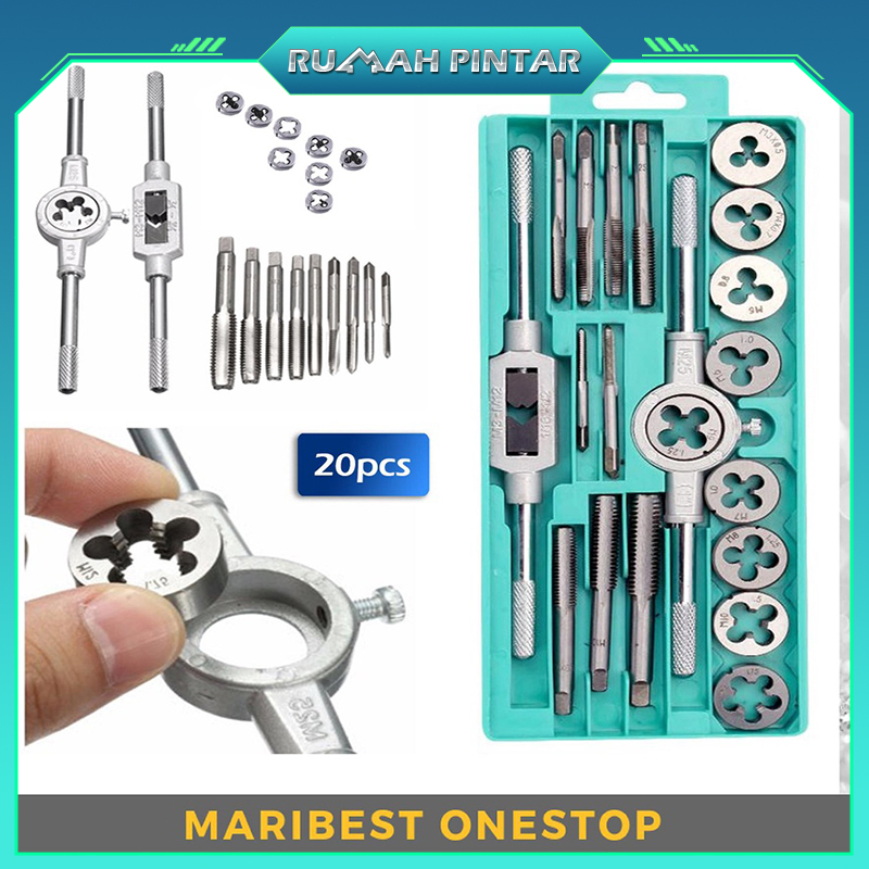 Jual 12 / 20 / 40 Pcs Alat Snai dan Tap Ulir Baut Senai Die Senei M3-12 ...