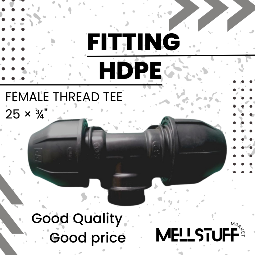 Jual Fitting HDPE Female Thread Tee Ukuran 25 MM × 3/4" Inch Sambungan ...