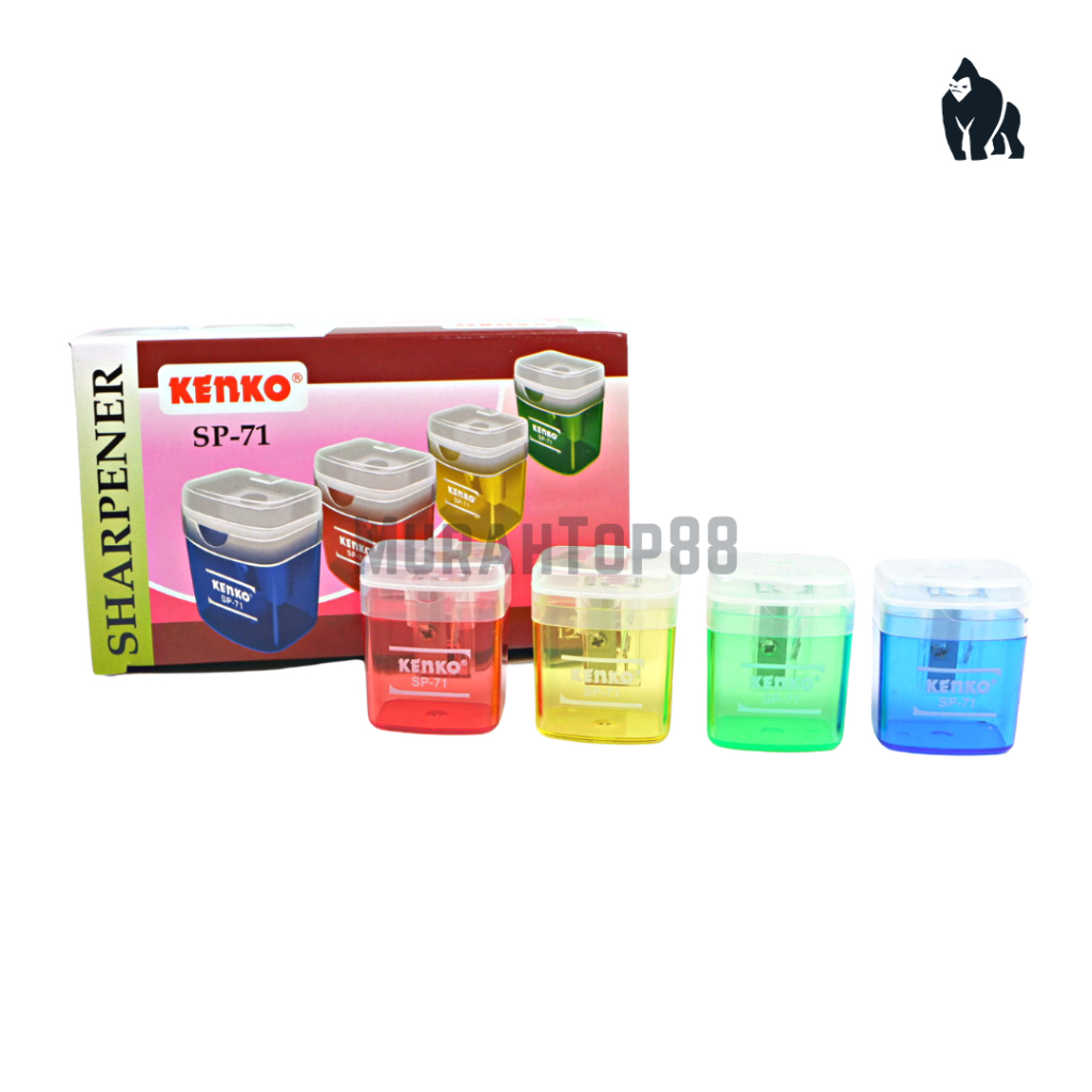 Jual Serutan Tabung Kenko SP-71 Besar Warna Warni / Pencil Sharpener 1 Lubang Dengan Tutup ...