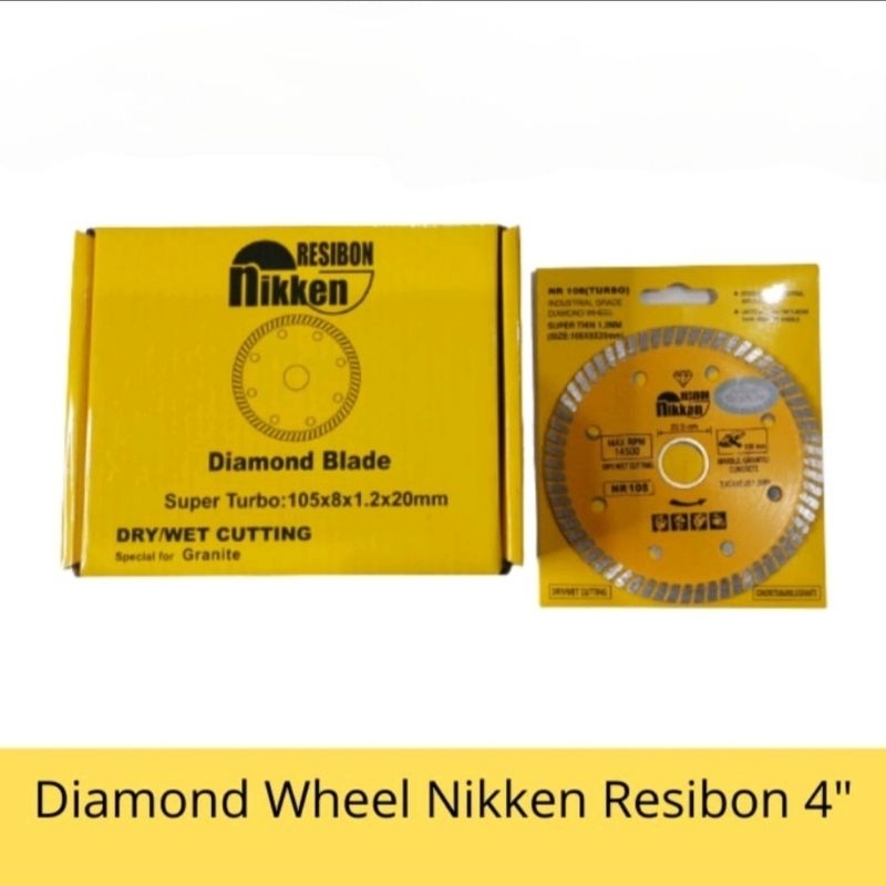 Jual MATA PISAU POTONG GRANIT KERAMIK NIKKEN RESIBON 4" / DIAMOND WHEEL ...