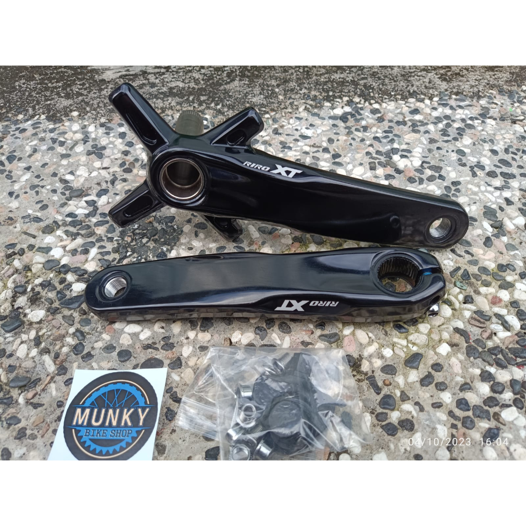 Jual Crank Crankset Riro XT Hollowtech HT 2 BCD 104 64 bisa single atau double chainring panjang ...