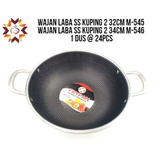 Jual Wajan Laba SS Kuping 2 34CM/ Wajan Penggorengan Tebal | Shopee Indonesia