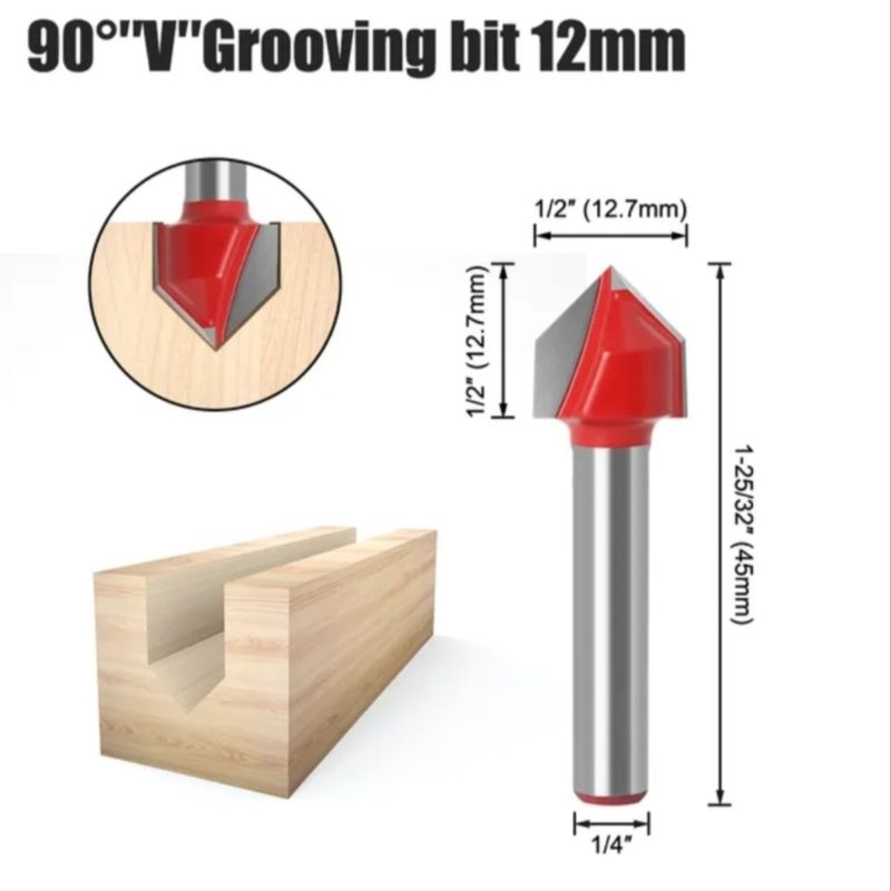 Jual Mata Pisau Profil Engraving CNC V Groove Router Bit Woodworking ...
