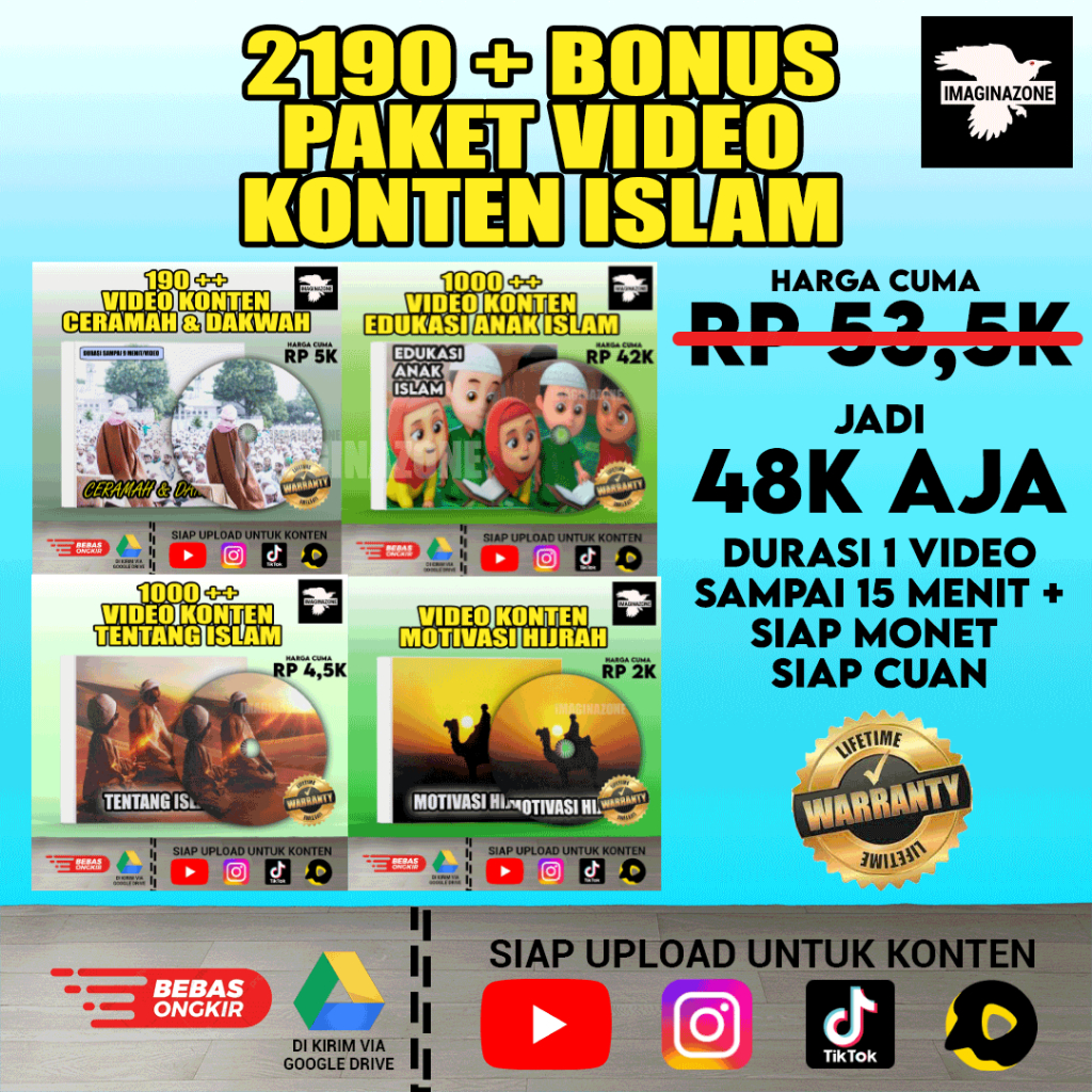 Jual PAKET VIDEO KONTEN ISLAMI FYP REELS,FB,TIKTOK,SNEK VIDEO,YOUTUBE NO COPYRIGHT | Shopee ...