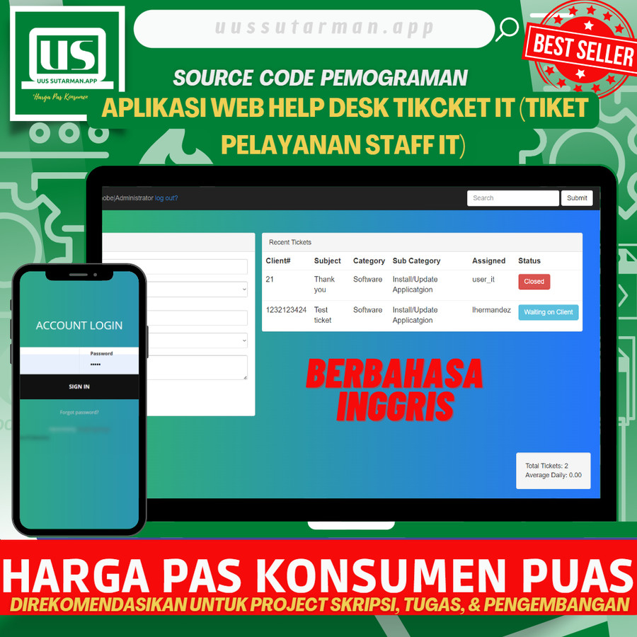 Jual Source Code PHP Aplikasi Web Help Desk Tikcket IT | Shopee Indonesia