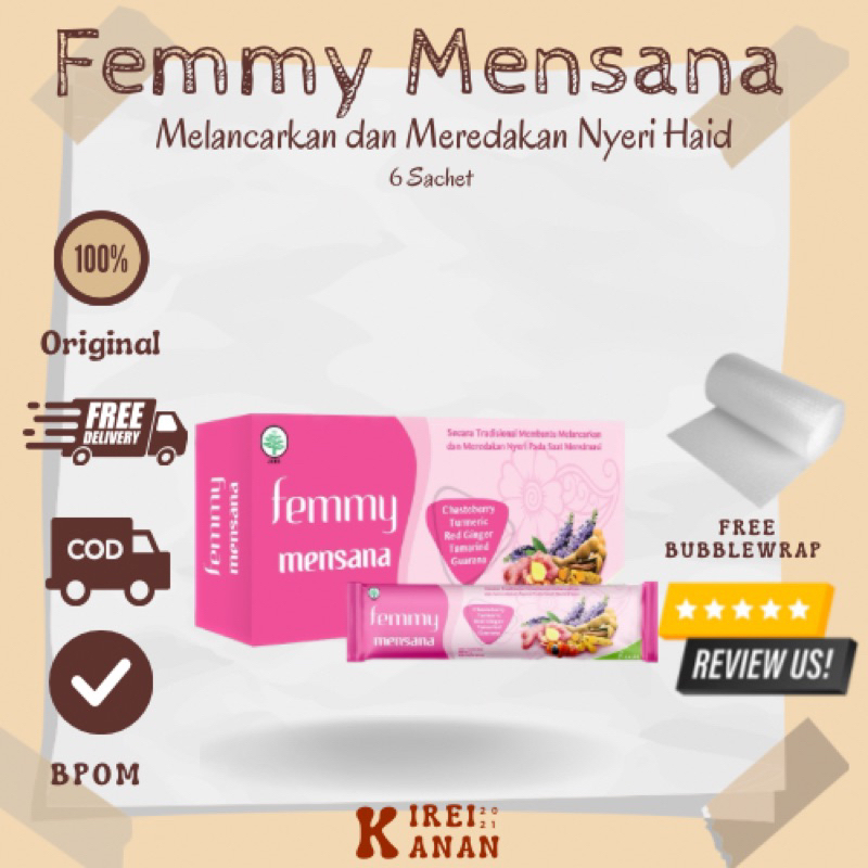 Jual femmy mensana 6 sachet - melancarkan dan meredakan nyeri ...