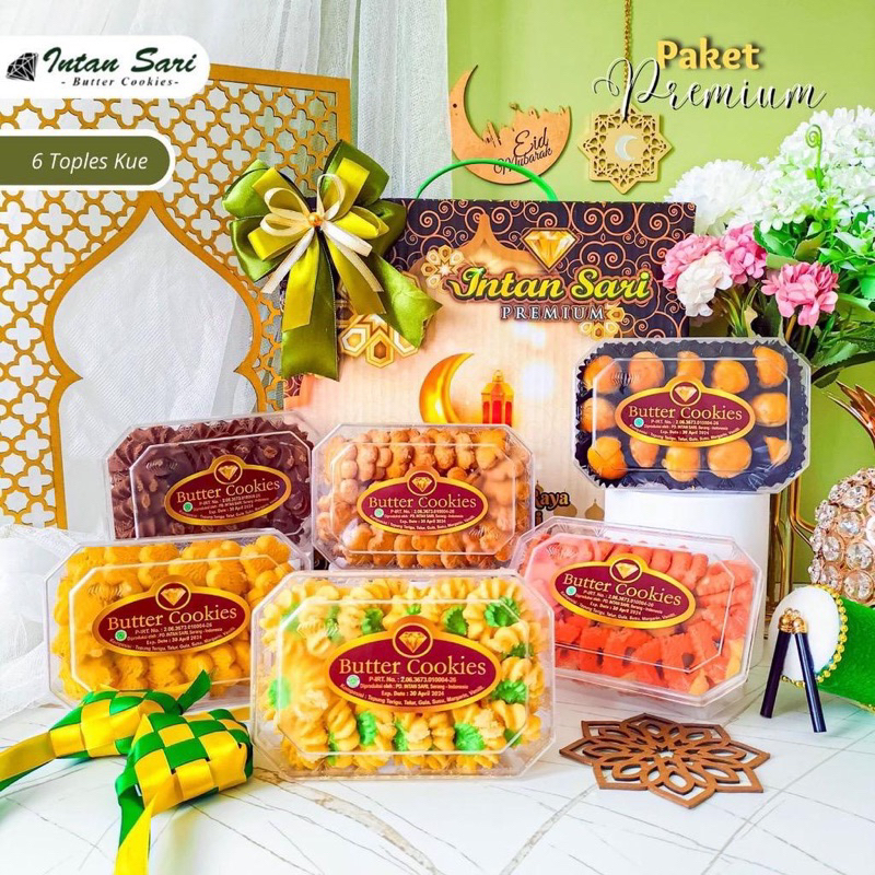Jual INTAN SARI PREMIUM Paket Kue Lebaran isi 6 Toples /Bingkisan Hari ...