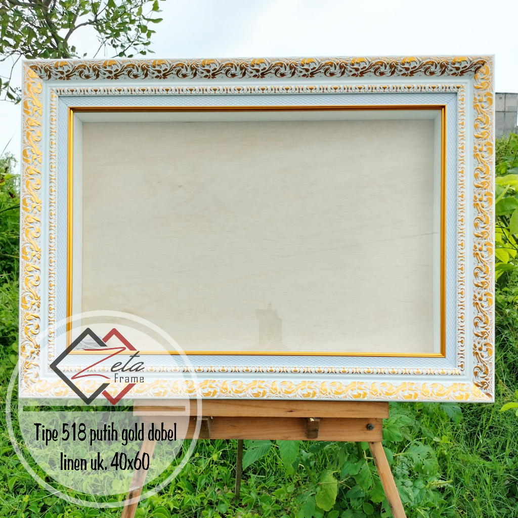 Jual Tipe 518 Putih Gold dobel linen - Pigura mahar ukir putih gold uk ...
