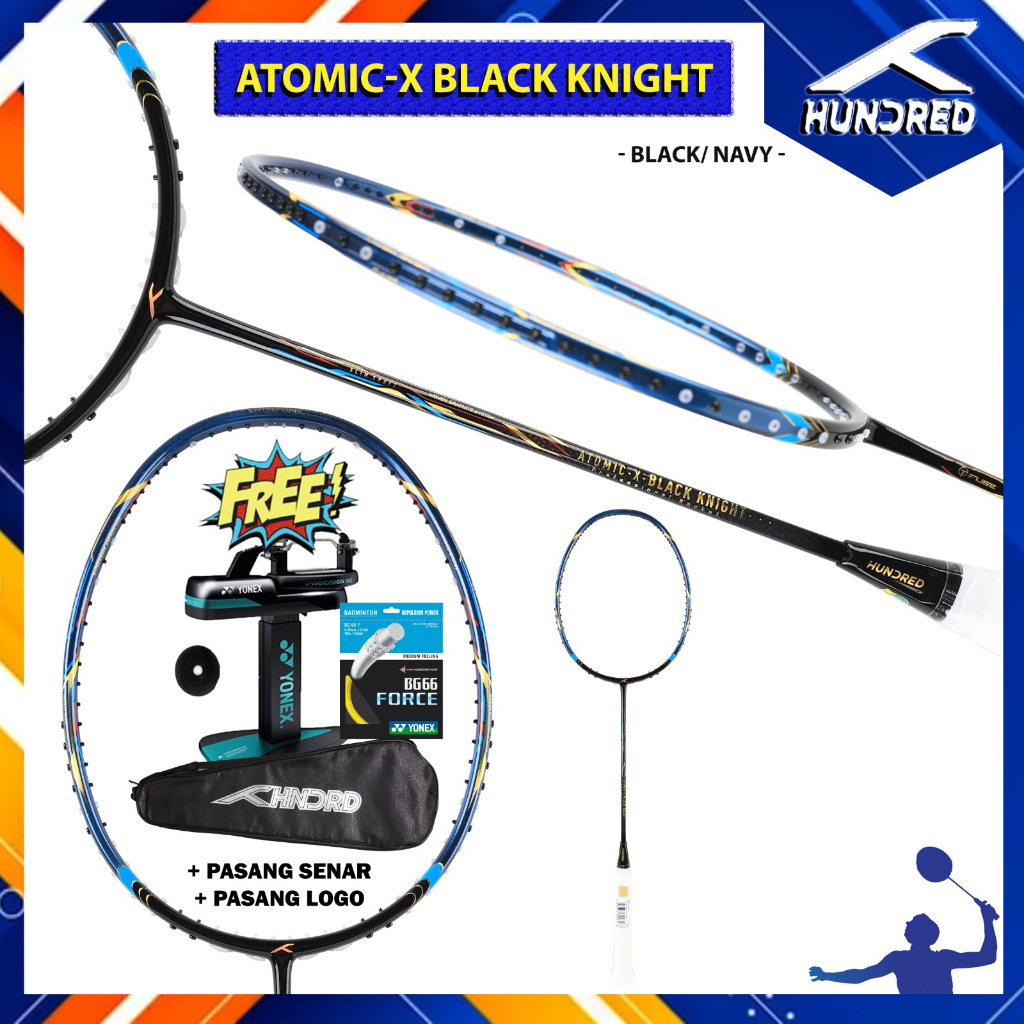 Jual RAKET BADMINTON HUNDRED ATOMIC - X / ATOMIC-X BLACK KNIGHT ...