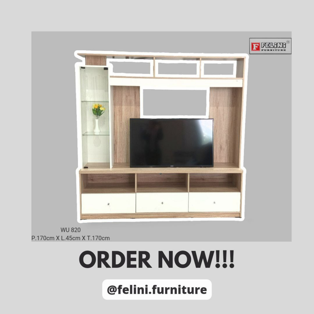 Jual Rak Tv Satu Set Dengan Rak Hias Aesthetick - Felini Furniture ||LH ...