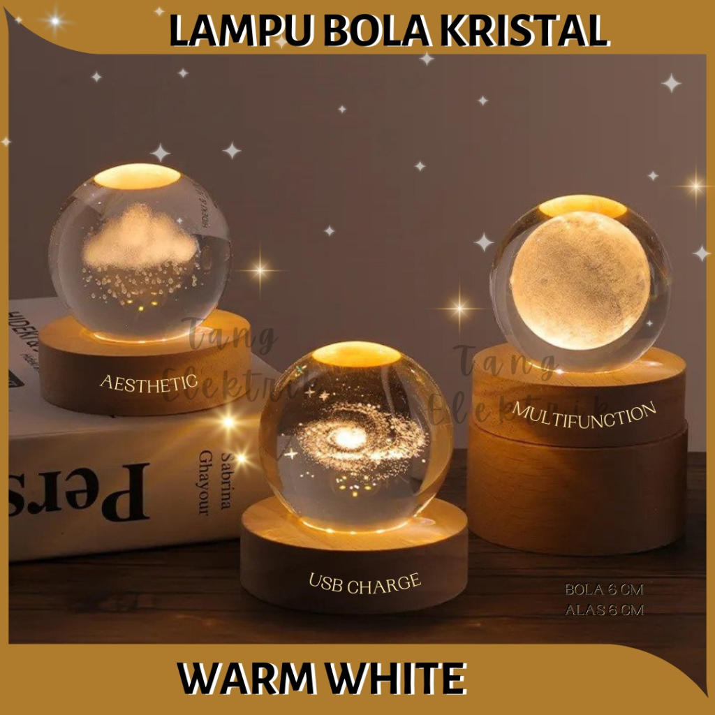 Jual Lampu Tidur Hias LED Bola Kristal Hiasan Kamar Tidur Aesthetic ...