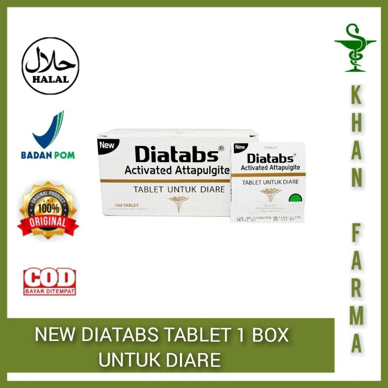Jual NEW DIATABS , New Diatab TABLET 1 BOX 100 TABLET UNTUK DIARE | Shopee Indonesia