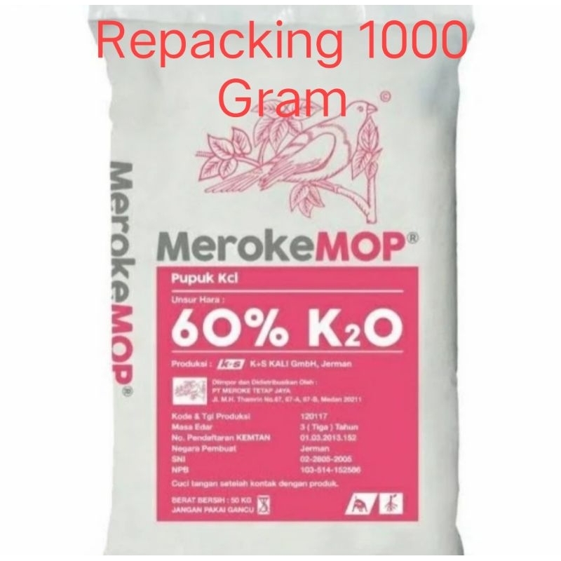 Jual PUPUK MEROKE MOP KCL 1 KG KEMASAN REPACKING ( Dikemas Ulang Dengan ...