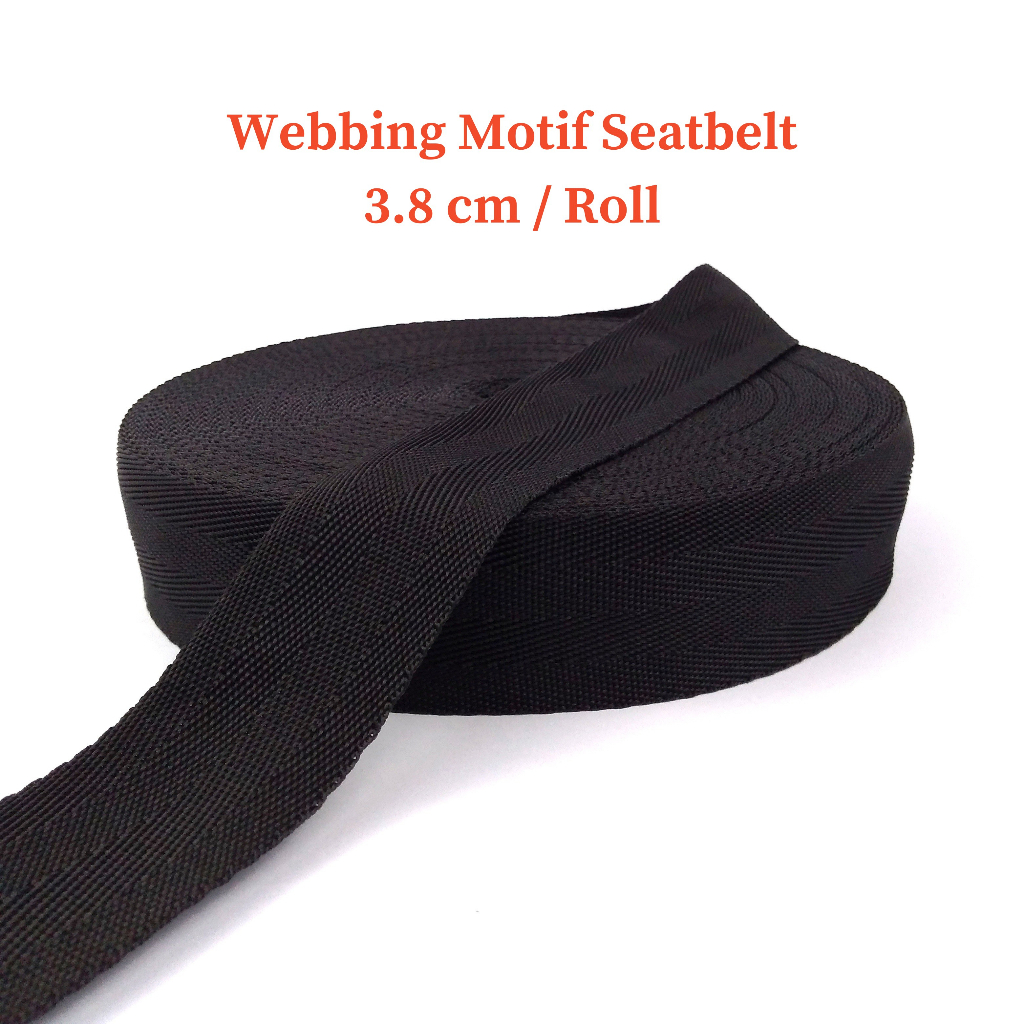Jual Tali Webbing / Bisban Tas Motif Seatbelt 3.8 cm Per Roll | Shopee ...