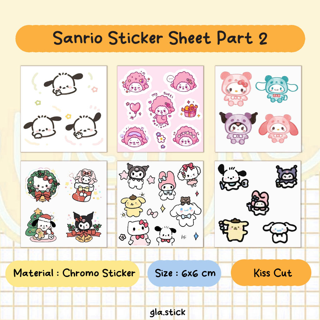 Jual Sanrio Character Sticker Sheet Part 2 Shopee Indonesia