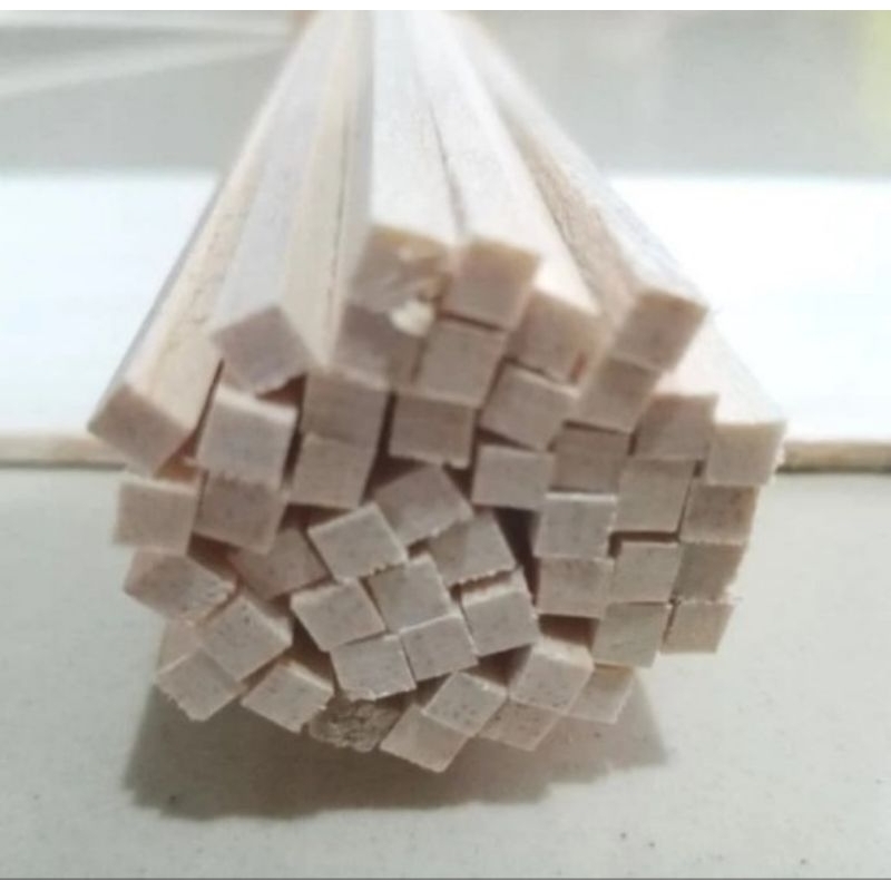 Jual 25pcs balsa stik 1.5mm x 1.5mm x 50cm kayu balsa kayu maket ...