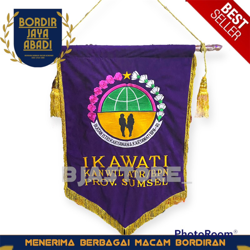 Jual Bendera Vandel Ikawati Custom Tulisan Satu set Palang Kayu ...