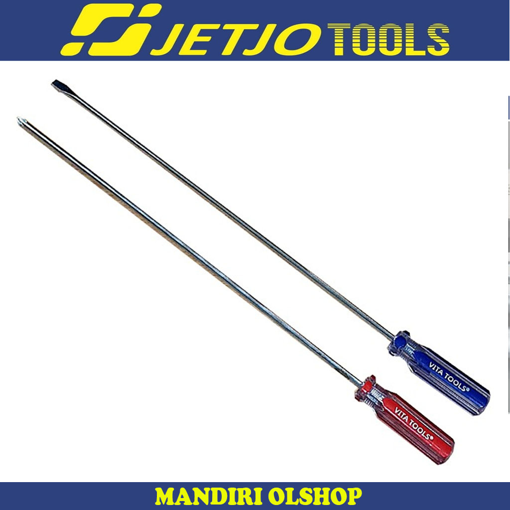 Jual Obeng Panjang 12 Inch 300 mm x 5 mm Plus Minus 2 Pcs 30 cm ...