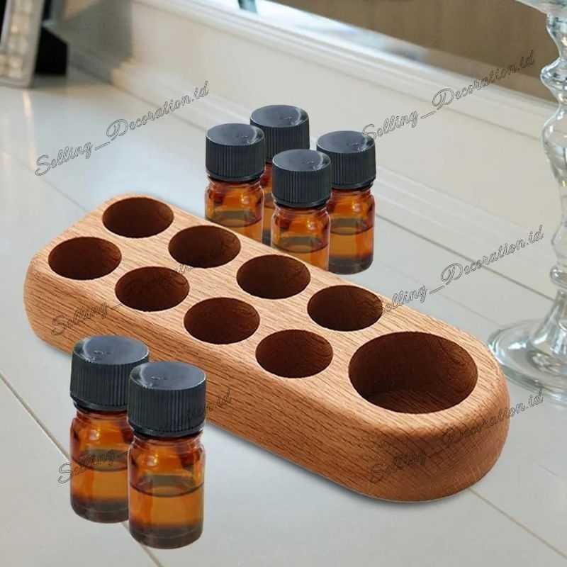 Jual Rak Display Minyak Esensial Kayu Botol Baki Persegi Panjang ...