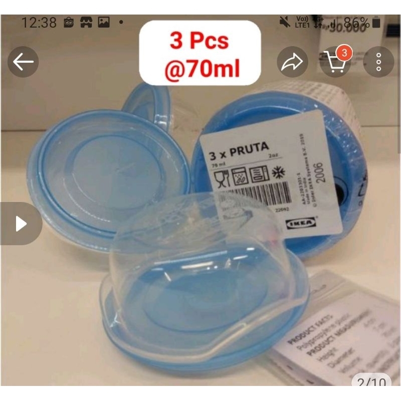 Jual baby food container isi 3 PLASTIK. volume 70ml. wadah saos MPASI ...