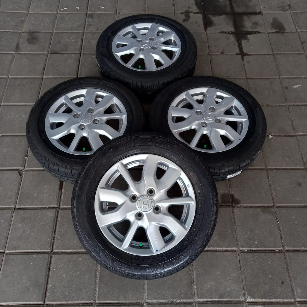 Jual VELG MOBIL BEKAS MOBIL COPOTAN NEW BRIO SATYA RING 14 + BAN DNLOP 175 65 R14 KARIMN AGYA ...