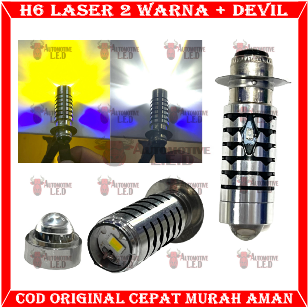 Jual ORIGINAL LAMPU LED MOTOR H6 LASER 2 WARNA | LED H6 LASER MOTOR UNIVERSAL | BOHLAM LED H6 ...