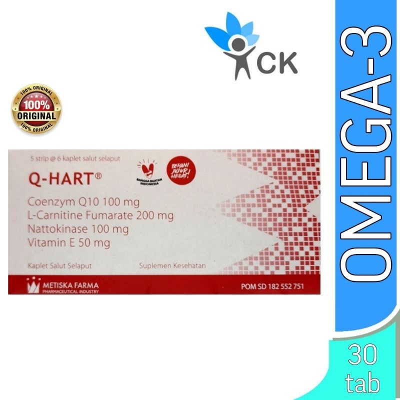 Jual QHART Q-HART Q HART BOX ISI 30 suplemen kesehatan jantung | Shopee ...