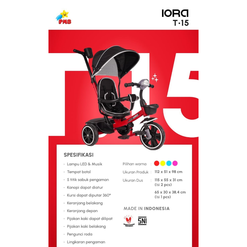 Jual IORA TRICYCLE T15 Mainan Anak Sepeda Roda Tiga sepeda anak mini ...
