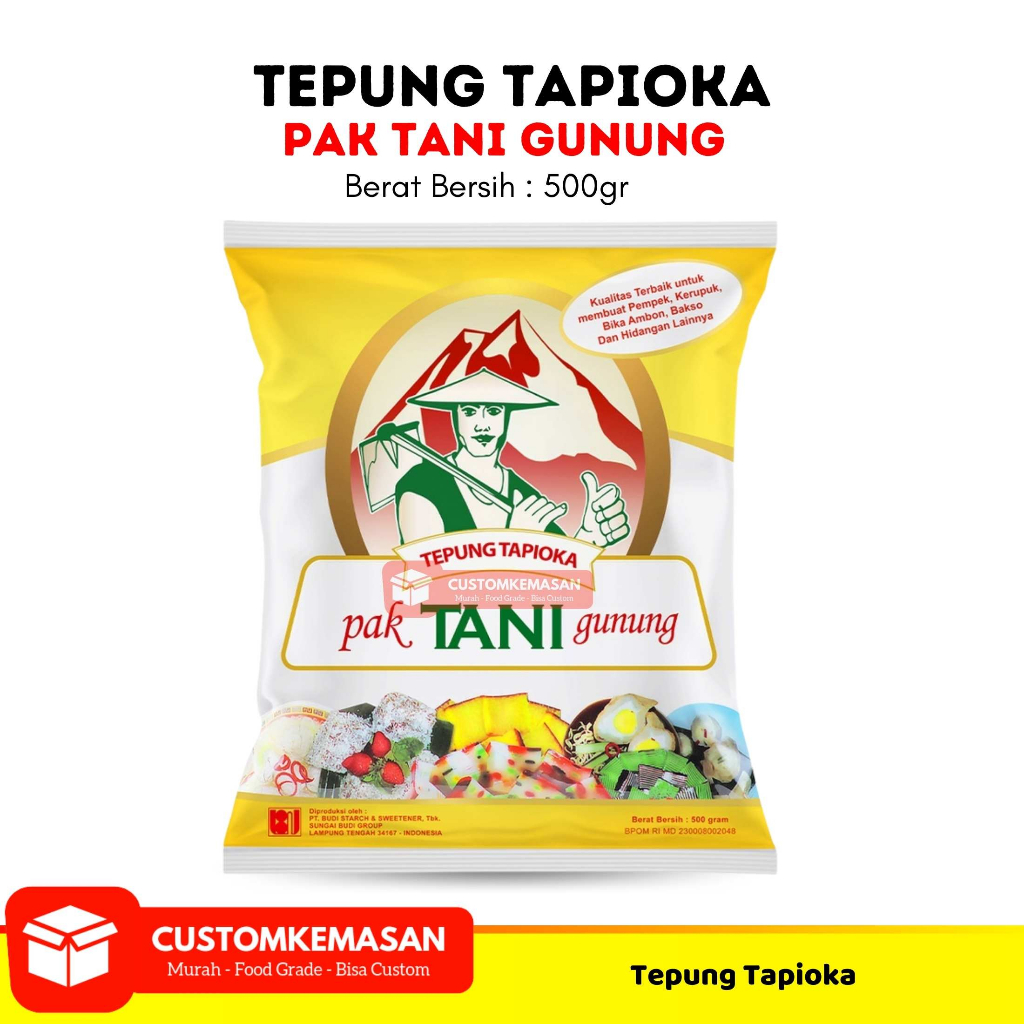 Jual Tepung Tapioka Cap Pak Tani Gunung 500gr / Tepung Tapioka | Shopee ...