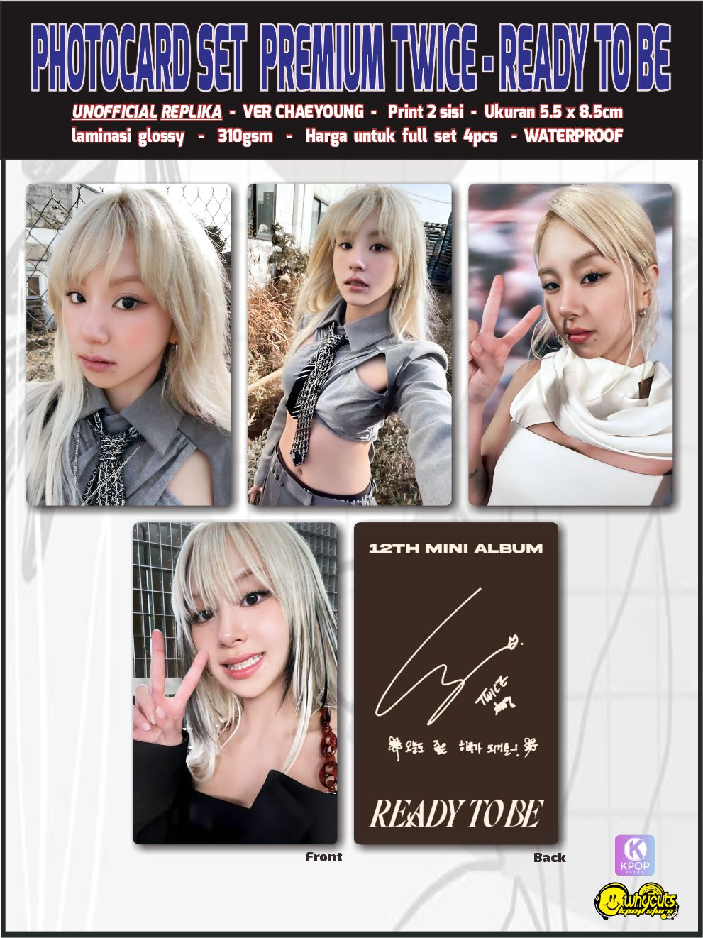 Jual Unofficial Photocard Replika Premium Twice READY TO BE Edisi Member / Print 2 sisi laminasi ...