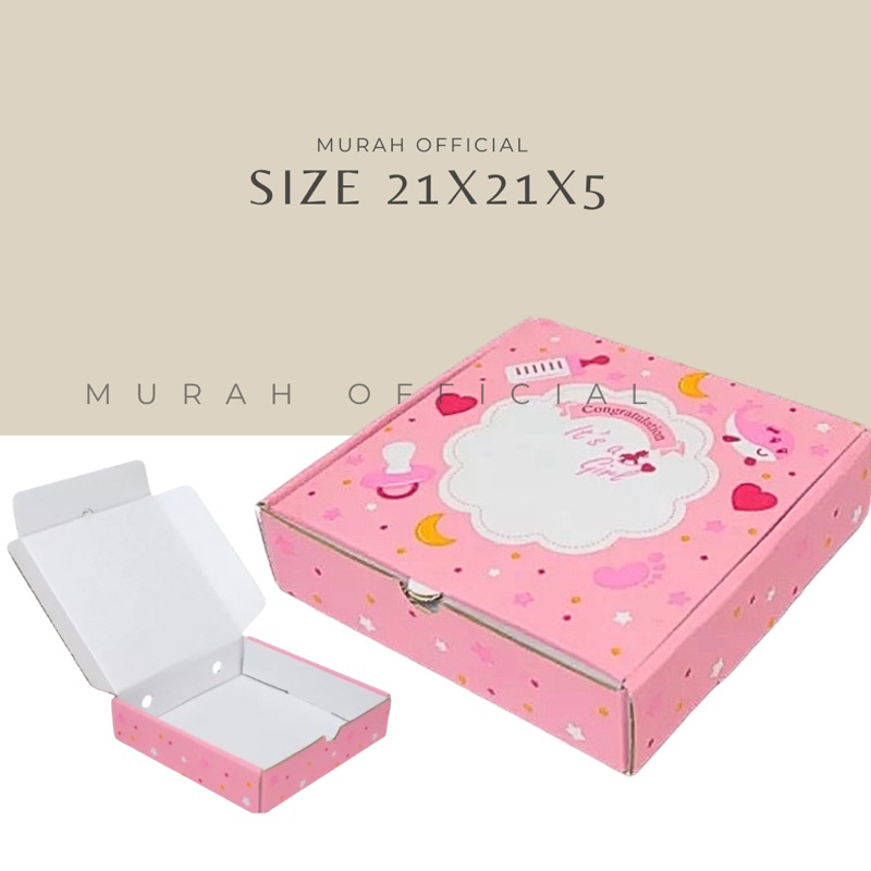 Jual kardus 21x21x5 box warna merah hitam putih biru pink corak abstrak ...