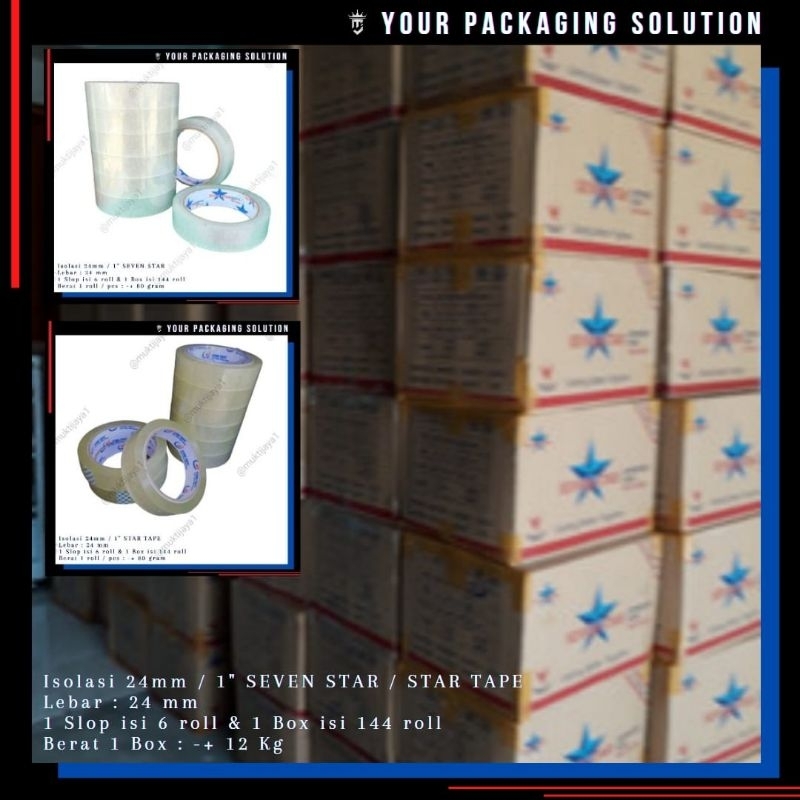 Jual 1 BOX (144 ROLL) ISOLASI STAR 24MM | Shopee Indonesia
