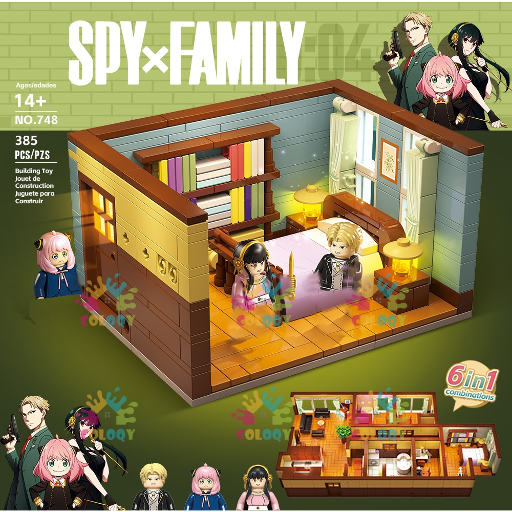 Jual Spy X Family Room Anime Figure Loid Anya Yor Forger Brick | Shopee ...