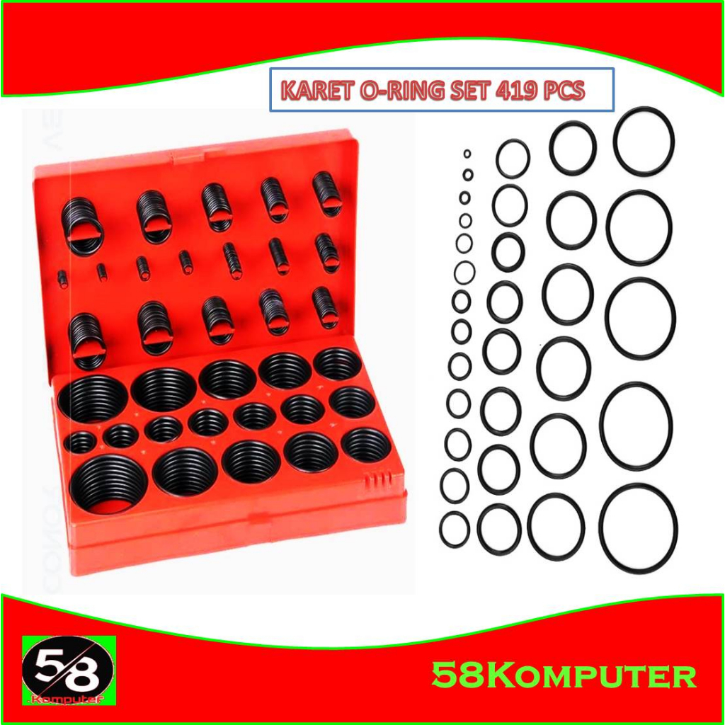 Jual 419PCS Karet Rubber O Ring Universal Seal Tightening O-Ring Oring Seal Kit Set Rubber Karet ...