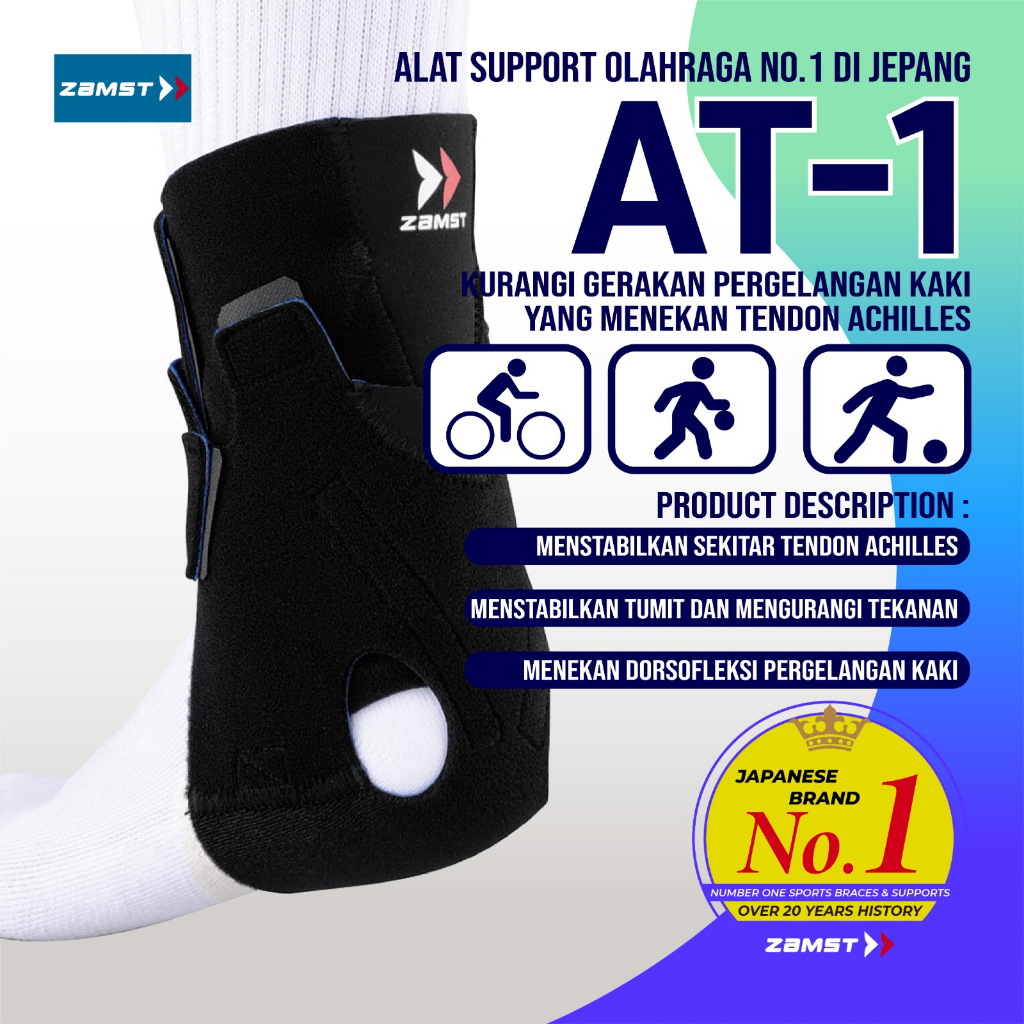 Jual Achilles Tendon Support Deker Tumit Zamst AT-1 Japan Original | Shopee Indonesia