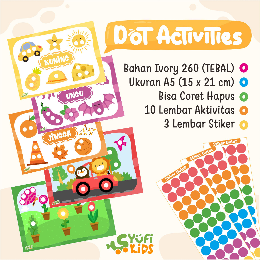 Jual Mainan Edukasi Paket Menempel Dot Stiker Mengenal Warna - Stiker ...