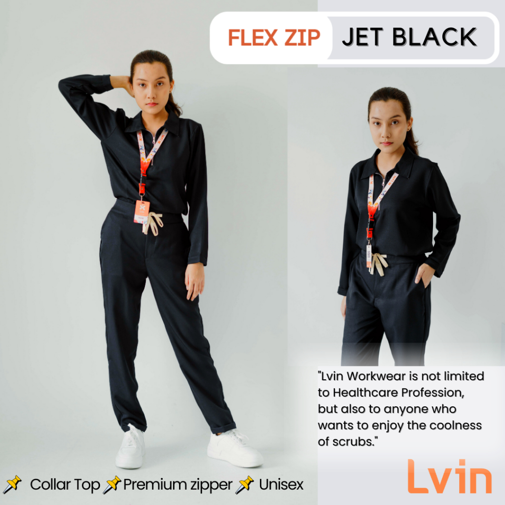 Jual [ Lvin ] FLEX FIT ZIPPER - Baju OKA Lengan Panjang / Baju Jaga ...