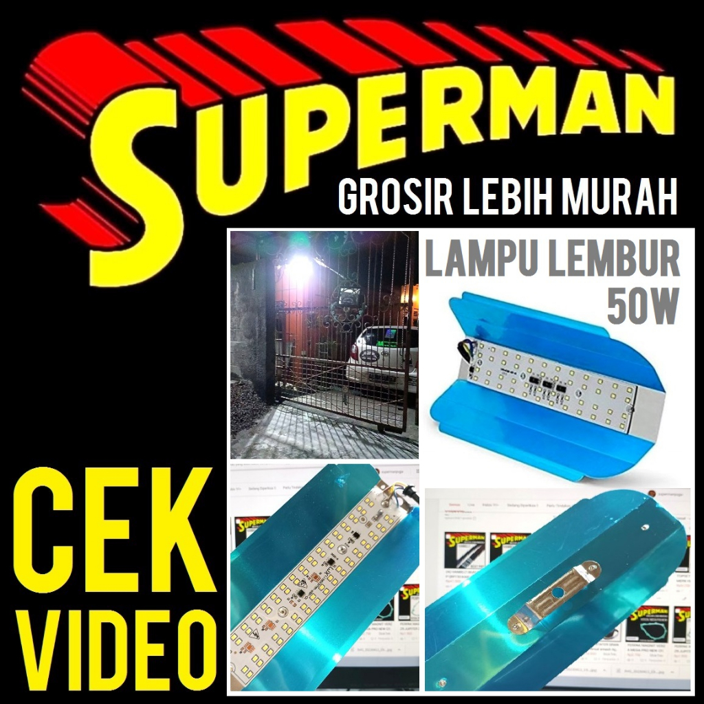 Jual LAMPU SOROT 50W led lembur kerja malam hari 50 watt colok listrik pju penerangan jalan umum ...