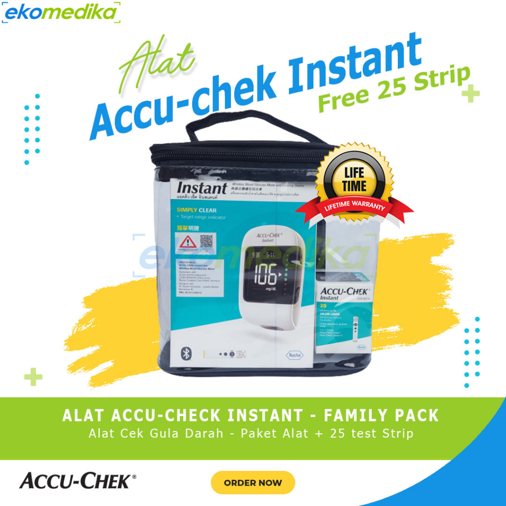 Jual Accu Check Instant Alat + 25 Strip / Alat Cek Gula Darah Accuchek ...