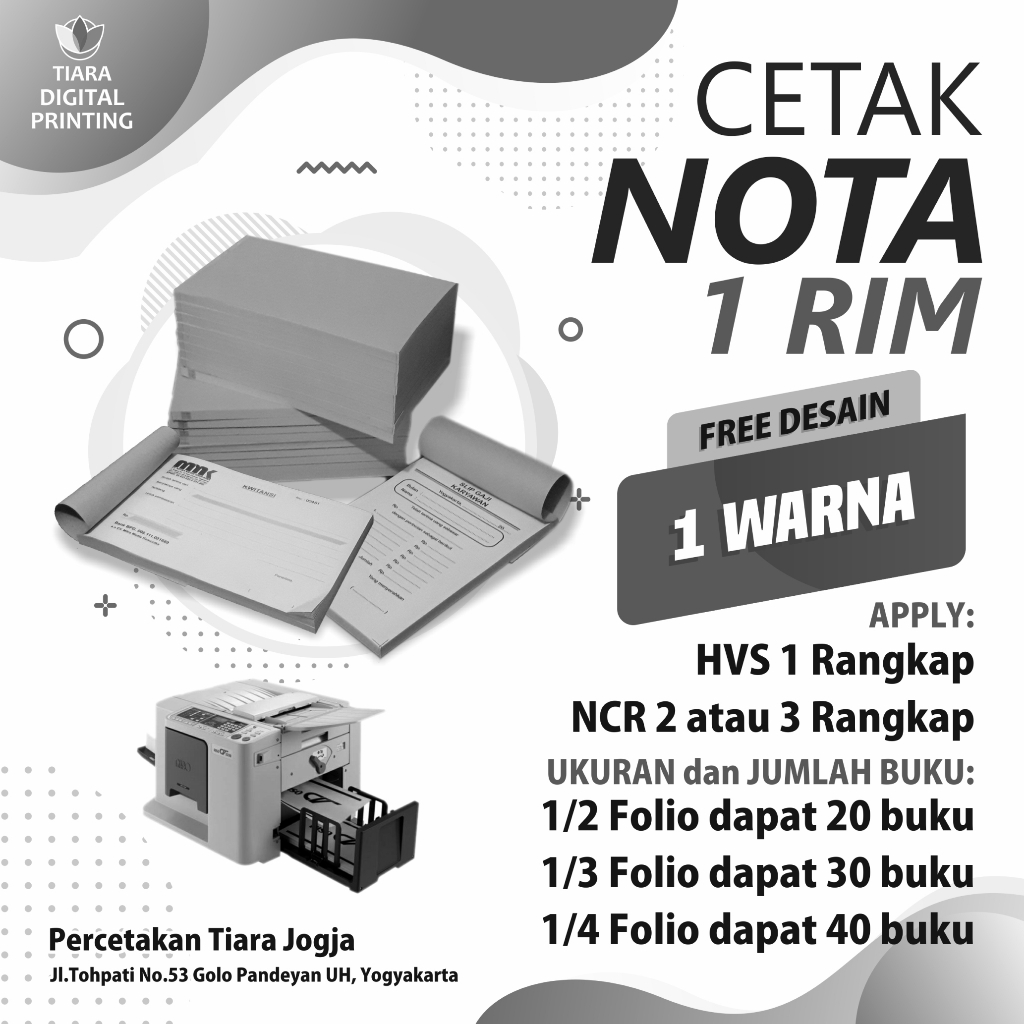 Jual Cetak NOTA 1 Rim | Free Desain | 1 Warna | Shopee Indonesia